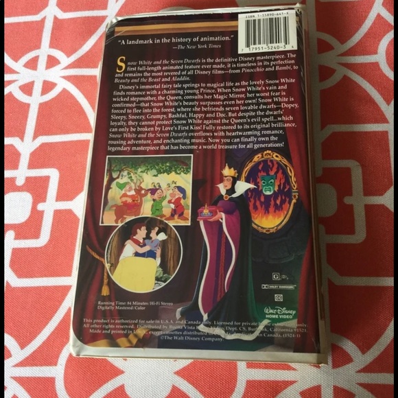 Other | Snow White Vhs Tape | Poshmark